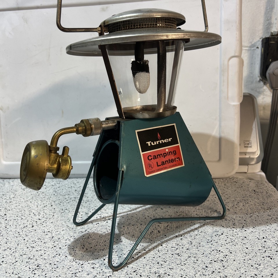 Vintage Turner L444 BLUE Propane Camping Lantern With Pyrex Original ...