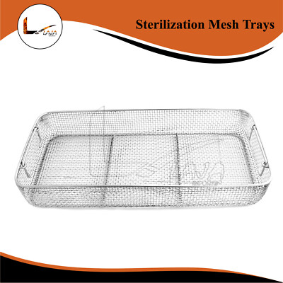 Sterilizing Trays Micro Tray Drop Handle 21" x 10" x 3" Mesh Box DN-322 ...