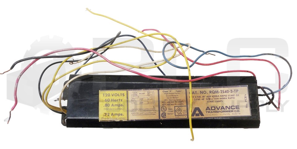 ADVANCE RQM-2S40-3-TP RAPID START BALLAST 120V 60HZ .80A | eBay