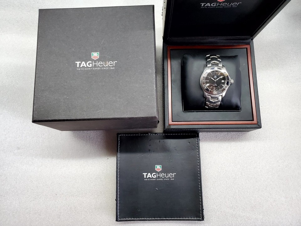 TAG HEUER LINK QUARTZ BLACK DIAL DATE ST. STEEL MEN'S WATCH WJ1110-0 ...