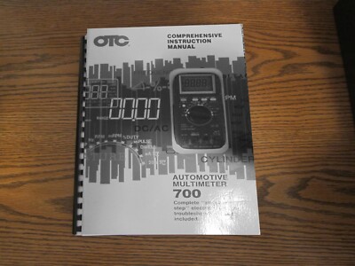 Comprehensive instruction manual for otc 700 automotive multimeter | eBay