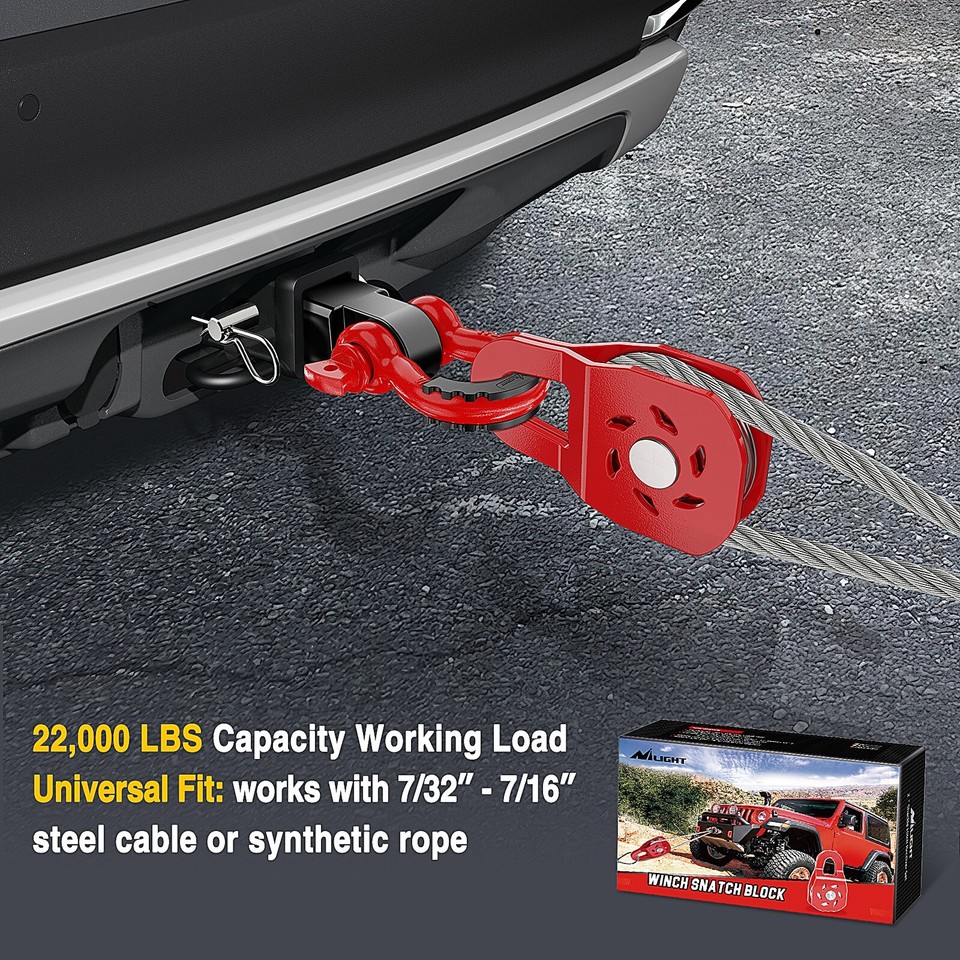 Nilight 10 Ton Winch Snatch Block Towing Pulley Blocks 22,000 LBS ...