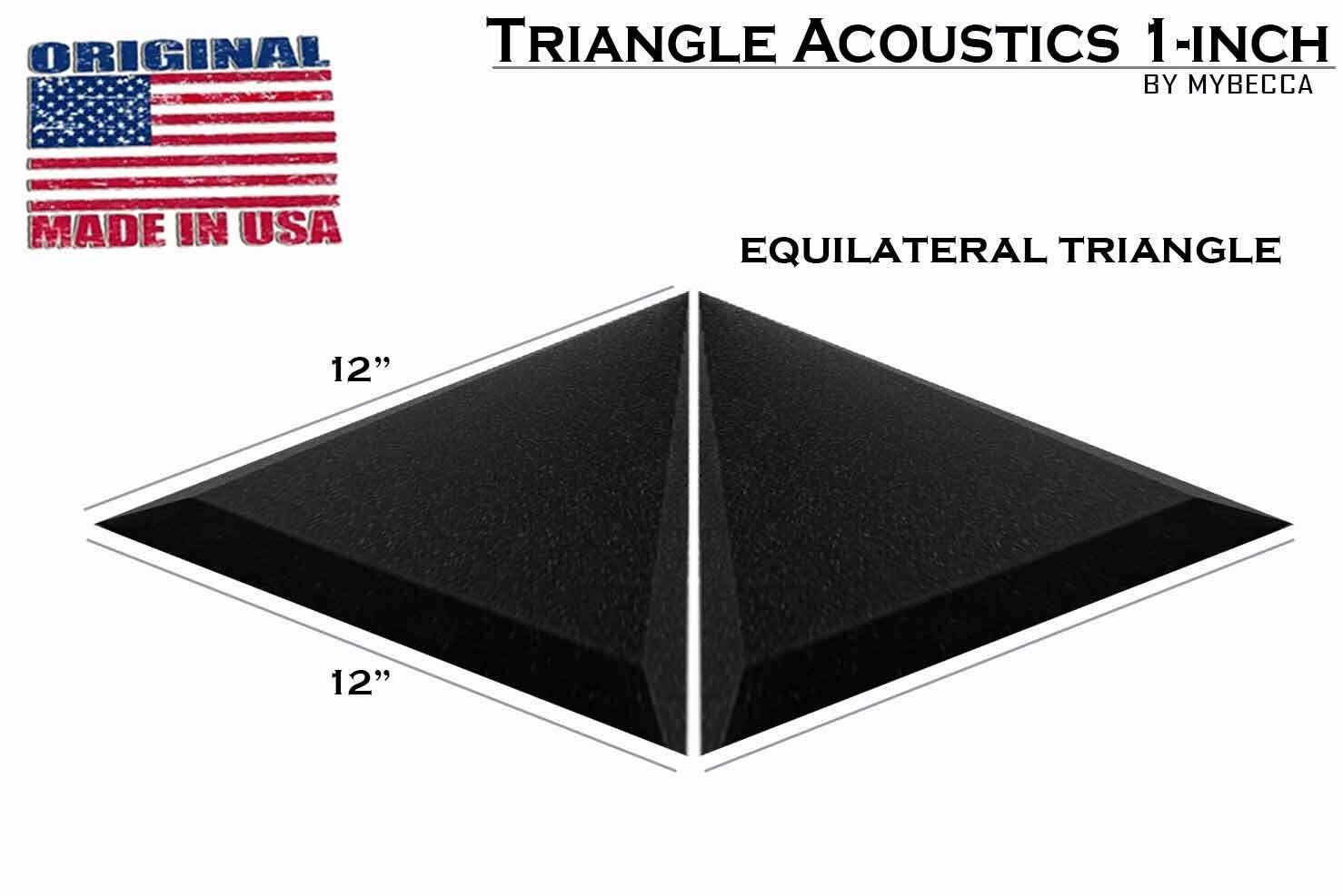 6 PACK Soundproofing Acoustic TRIANGLE Foam Tiles Wall Panels 12" X 12 ...