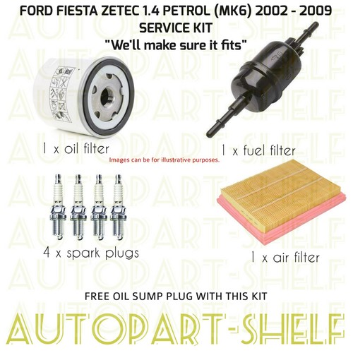 FORD FIESTA 1.4 ZETEC 02-09 SERVICE KIT FILTERS (MK6) PETROL OIL AIR ...