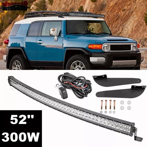 For 07-13 14 Toyota FJ Cruiser 52" LED Light Bar Combo+ Roof Mount ...