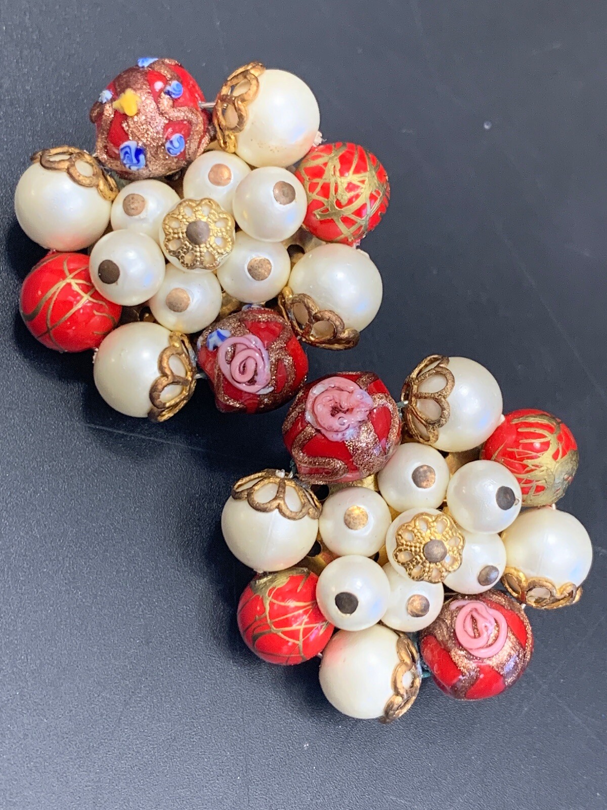 Signed Vintage Elizabeth Morrey Cluster Art Glass Bea… - Gem