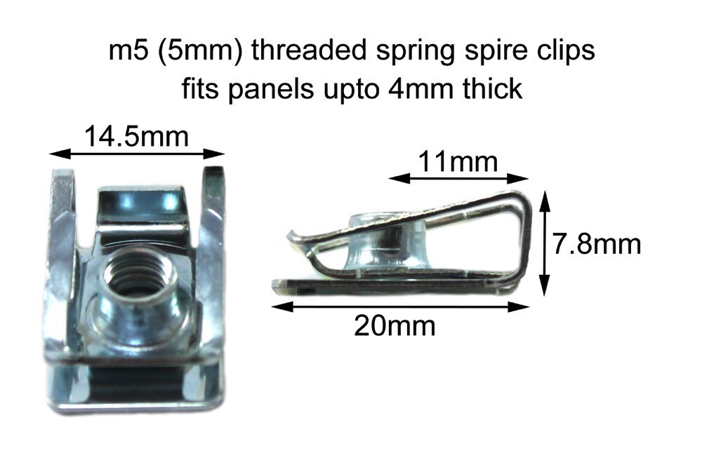 Pack of 10 Motorcycle Fairing Spire Clips & Std. Stainless Bolts m5 5mm ...