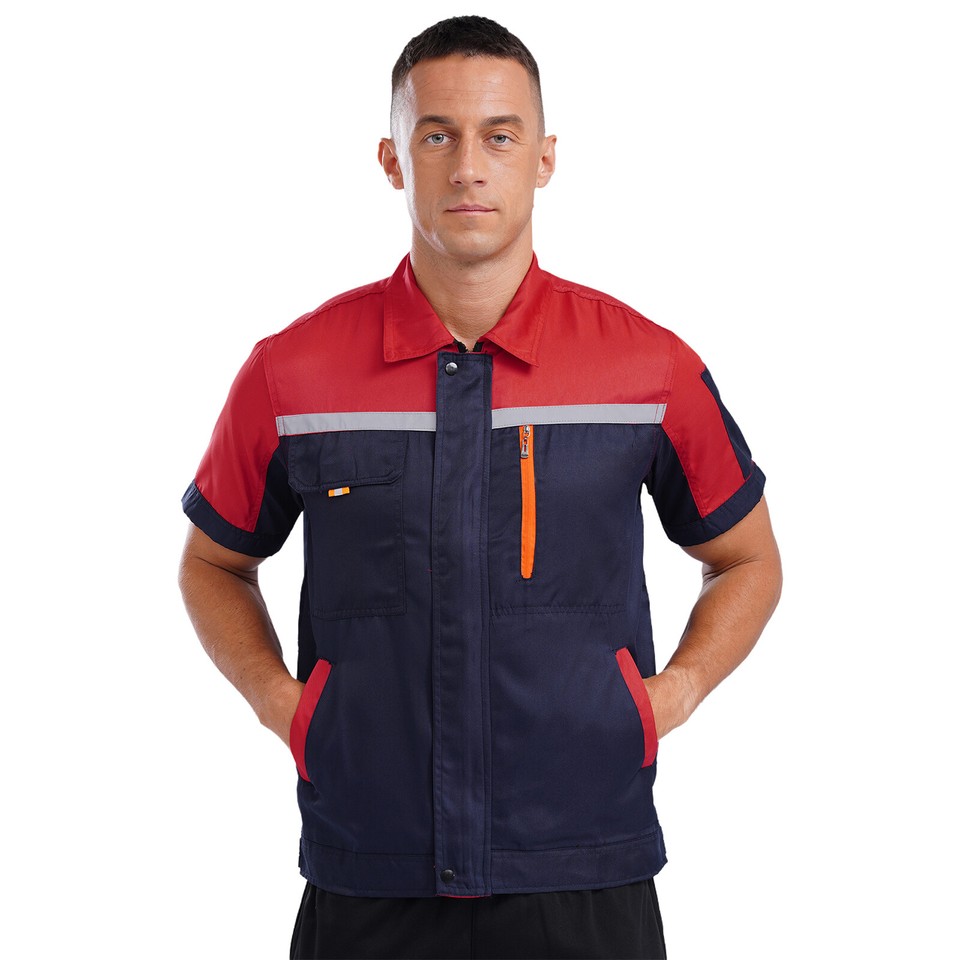 Mens Tops Mechanic Jacket With Pockets Shirt Engineering Workwear ...