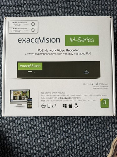 ExacqVision M-Series 8-Port NVR 2TB PoE Linux Video Recorder - Model ...