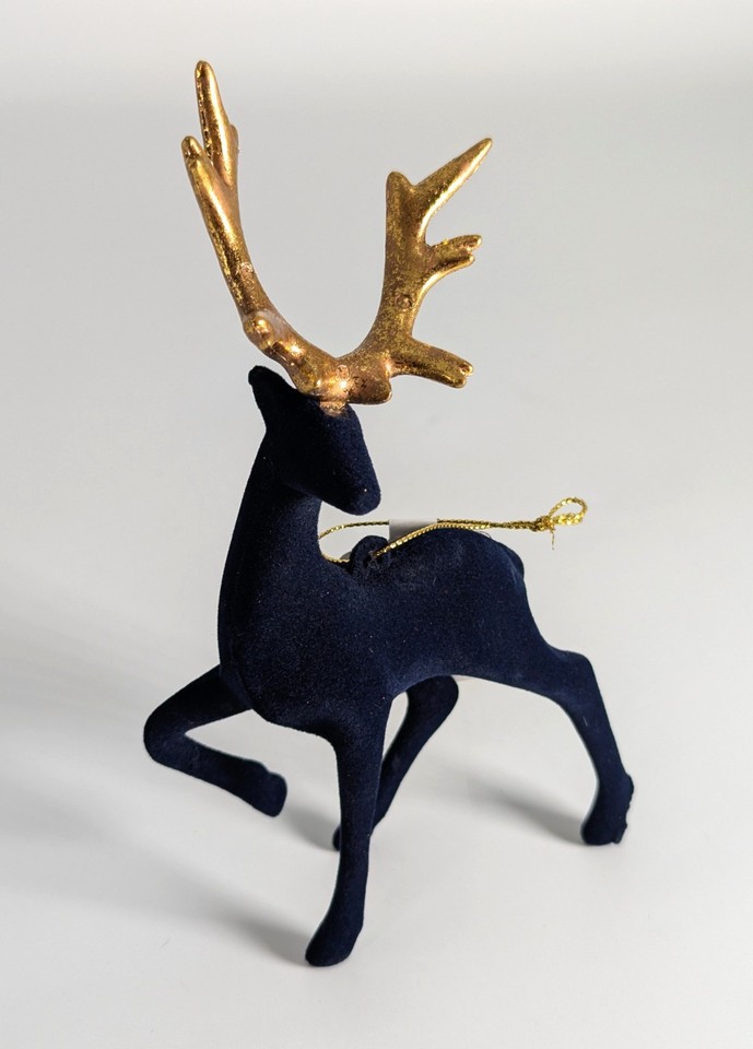 New! Blue Flocked Reindeer Christmas Ornament, NWT! Mix & Match $5 ...