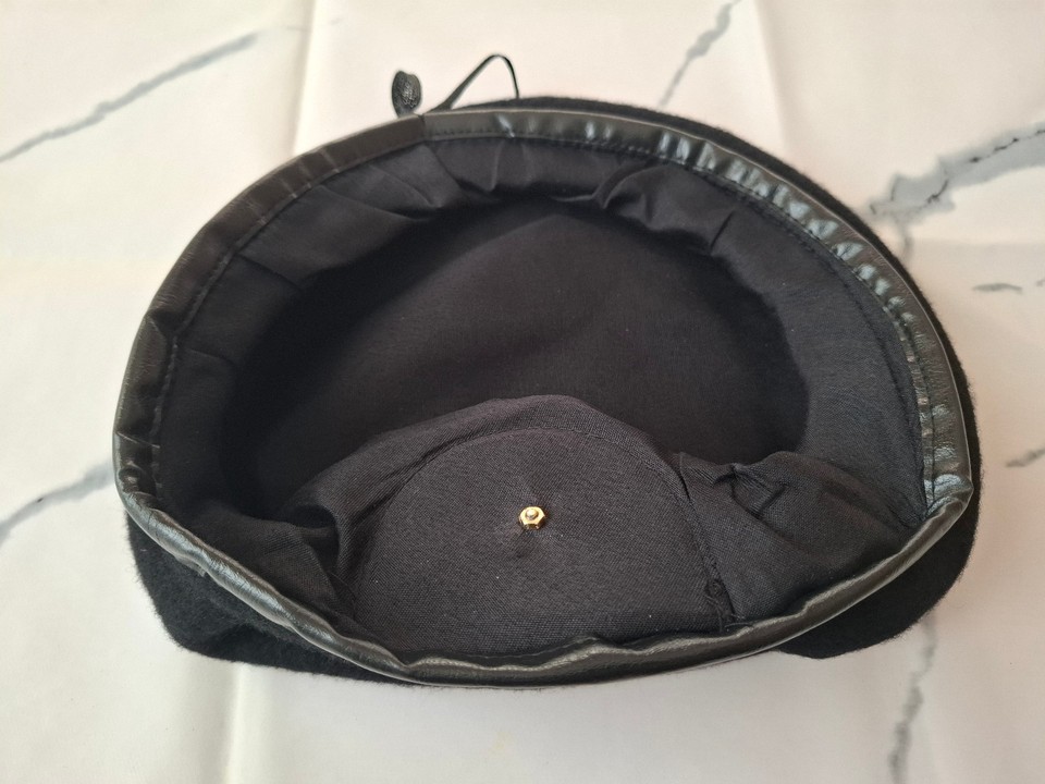 Serbian Beret Cap Black Color With Gold Color Badge - approx size 59 | eBay