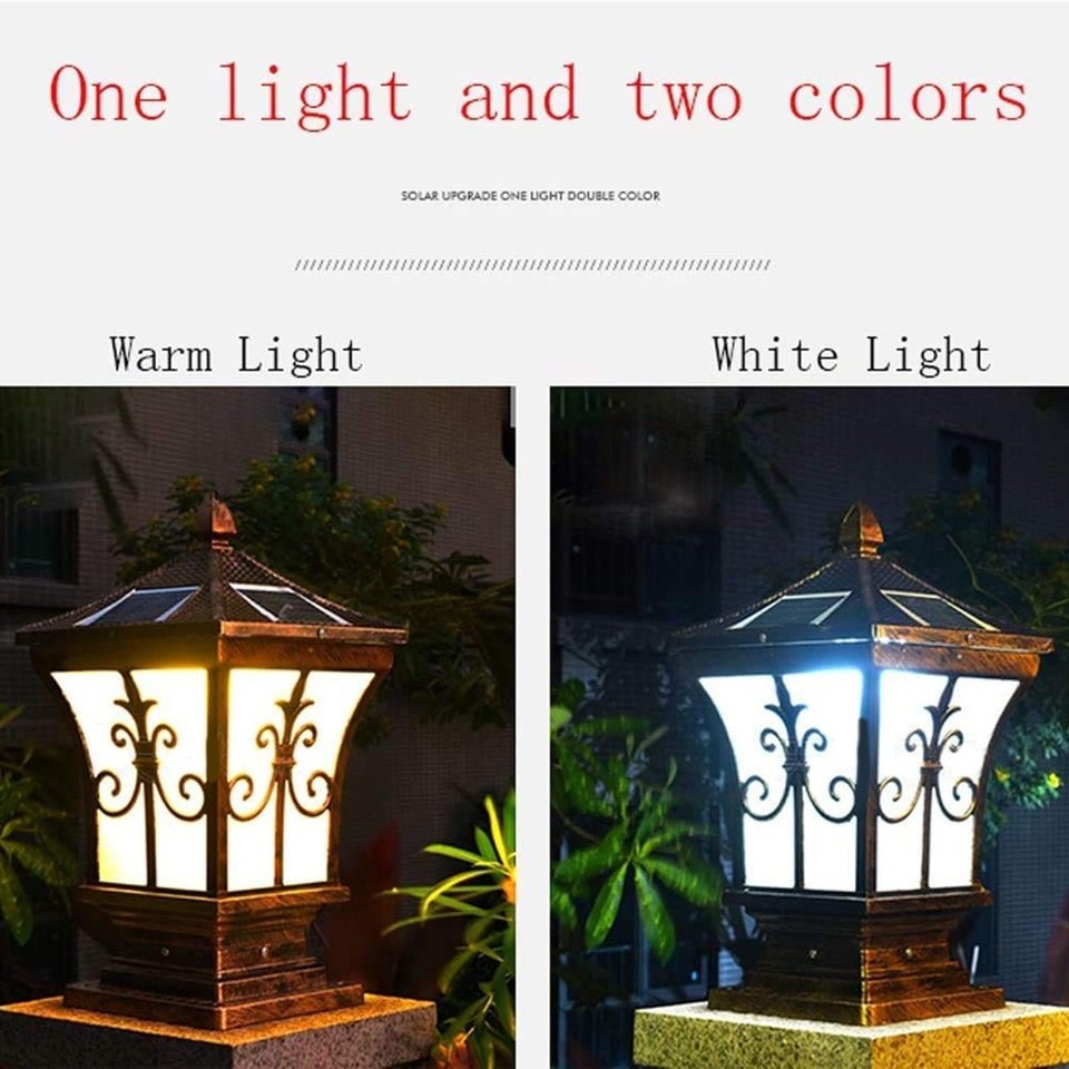 Solar Pillar Light Vintage LED Light Outdoor Solar Lamps W4J82119 | eBay UK