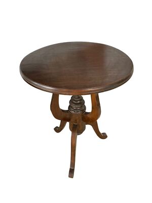 Java Teak Tri Leg Round Table | eBay