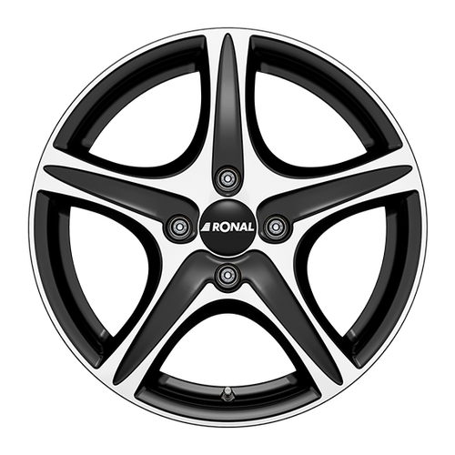 Pack 4 jantes Ronal, R56. 6.5x16 ET26 4x108 65.1, noir mat face polie ...