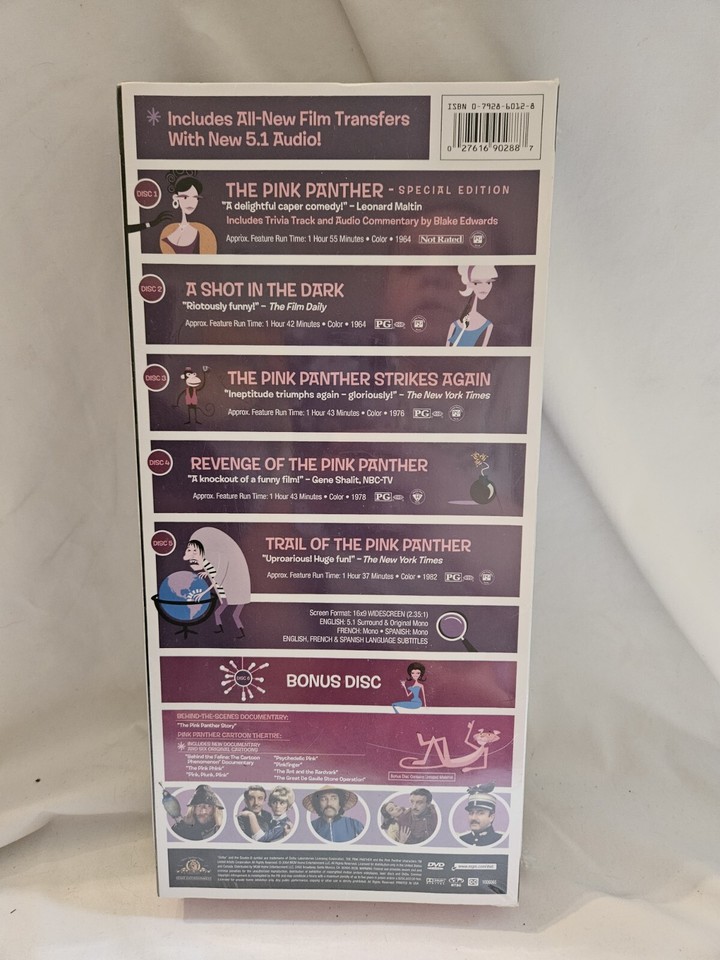 The Pink Panther Film Collection (DVD, 2004, 6-Disc Set) - New/Sealed ...