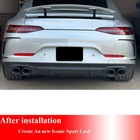 REAL CARBON Rear Bumper Splitter Canards Fins Fit For Benz GT GT43 GT50 ...