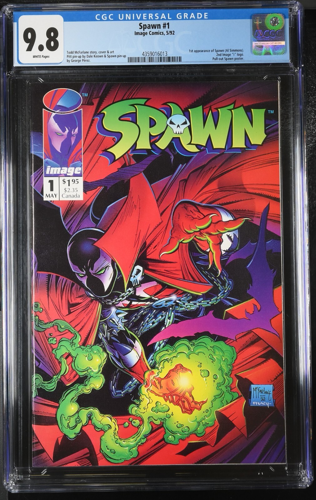 Spawn 1 - 1st App. of Spawn (Al Simmons) - 1992 - with Poster - Graded ...