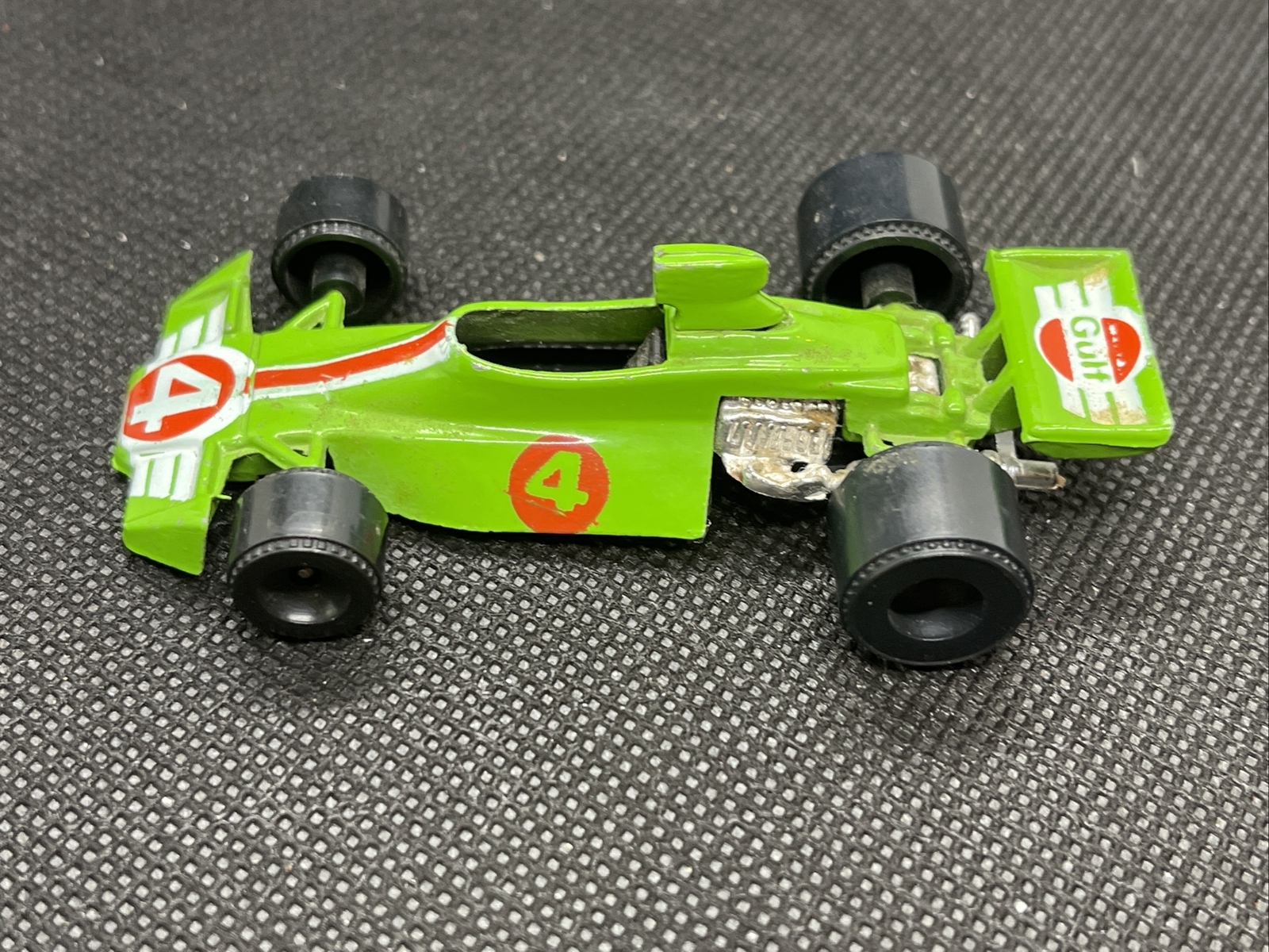 Vintage Playart Diecast Race Car, Green Gulf Sponsored Number 4 | eBay