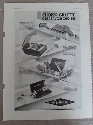 Publicité de presse ancienne Gillette - Old paper advertisement de 1933 ...