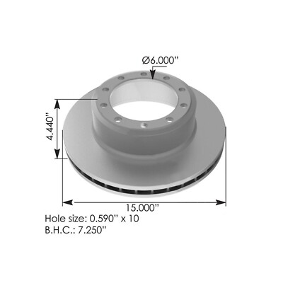 Hydraulic Disc Rotor 15.000in 153.123552 141494 | eBay