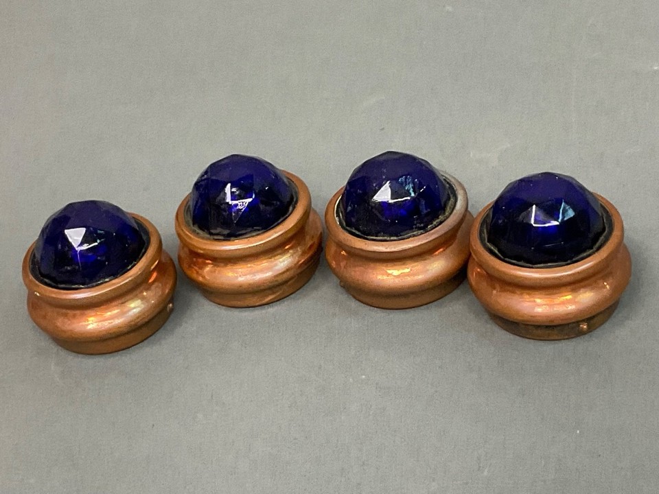 4 Glass Lens Tail Light Jewel RAT ROD Dash REFLECTOR Indicator bicycle ...