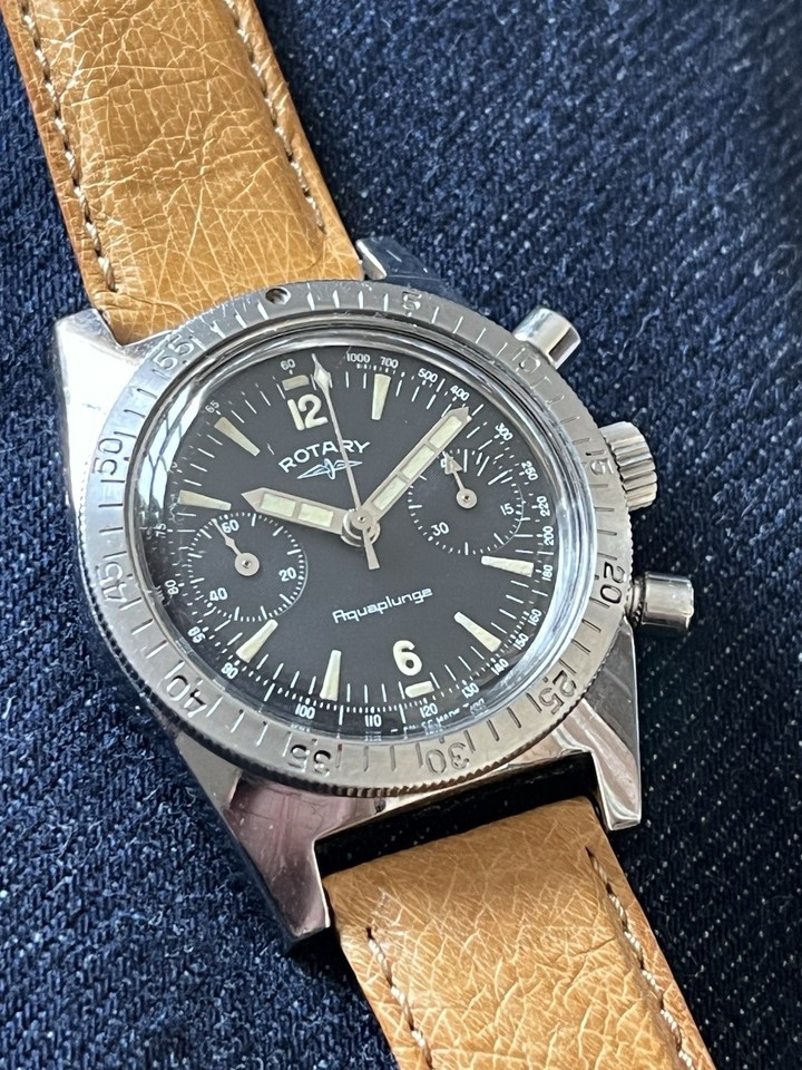 Rotary Aquaplunge vintage Valjoux chronograph, 60ies, steel case ...