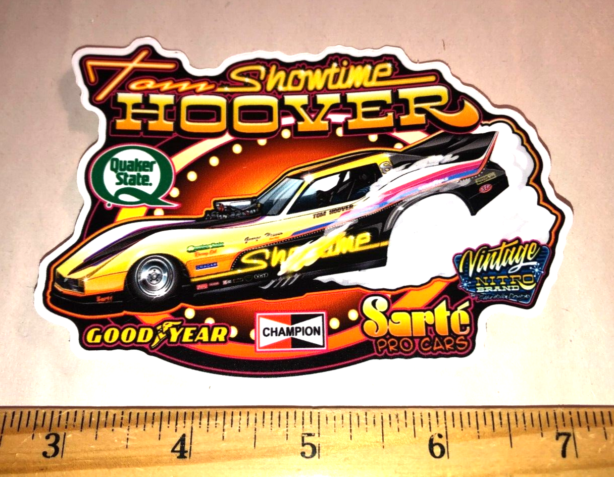 Tom Hoover's SHOWTIME Chevy Corvette NHRA Drag Racing Funny Car Sticker ...