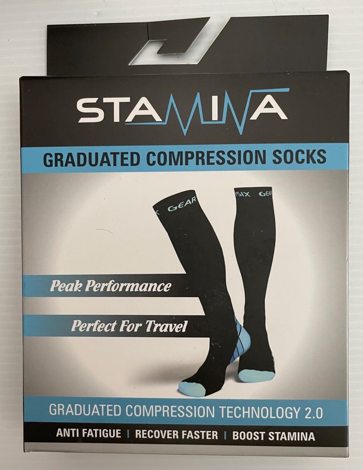 LOT OF 6 PHYSIX GEAR STAMINA GRADUATED COMPRESSION SOCKS SIZE L/XL ...