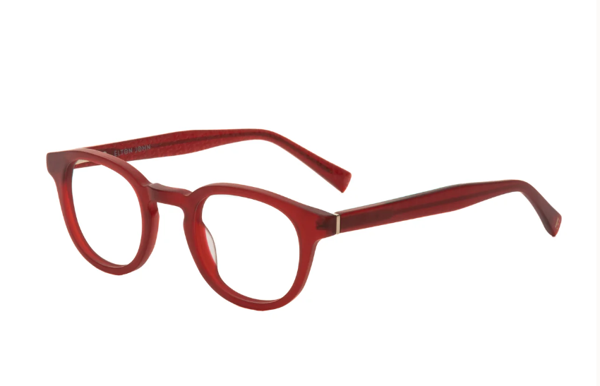 Elton John Kenneth Frames Eyeglasses Glasses Cream Soda Red Unisex | eBay
