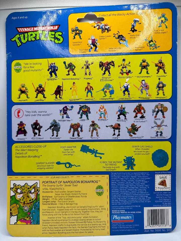 Vintage Teenage Mutant Ninja Turtles Card Backs Playmates 1990s TMNT ...
