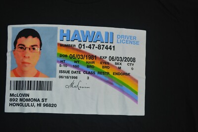 3XL Black Superbad McLovin ID Logo T-Shirt Made In China | eBay