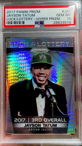 2017 Panini Prizm Jayson Tatum Rookie Hyper Luck of the Lottery Gem ...