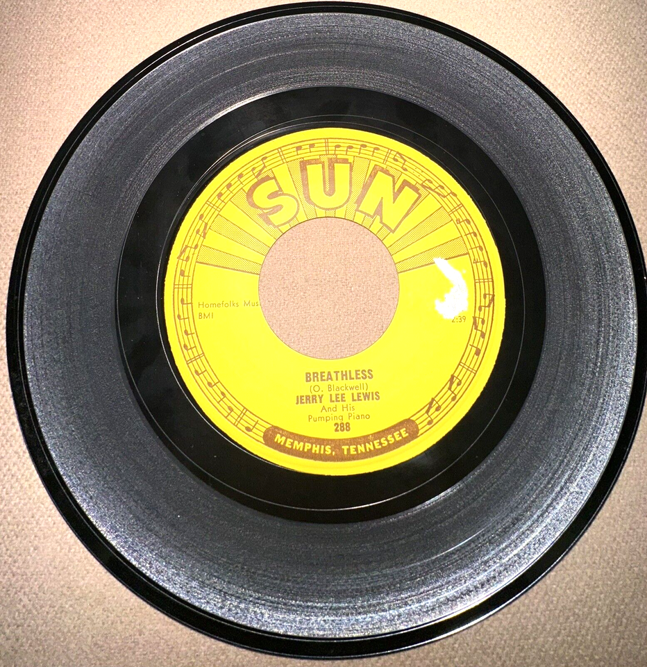 RARE FIND! 1958 JERRY LEE LEWIS SUN RECORDS 45 RPM SINGLE RECORD ...