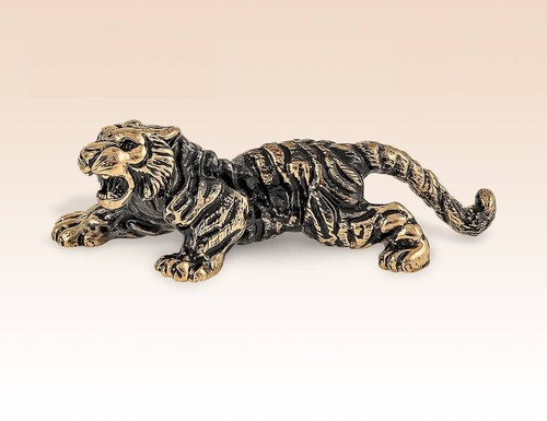 Tiger Miniature Bronze Figurine animal art sculpture handmade metal ...