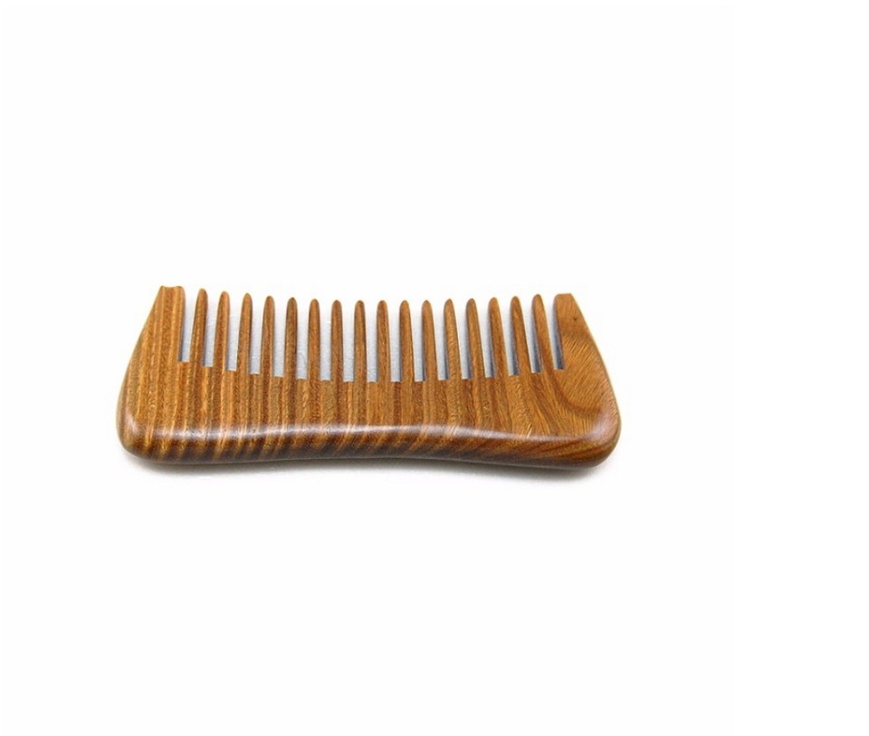 Green Sandalwood Peach Wood Comb – Anti-Static Pocket Hair & Beard Comb ...