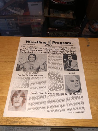 RARE 09/05/1975 NWA Houston, TX Paul Boesch HIRO MATSUDA Wrestling ...