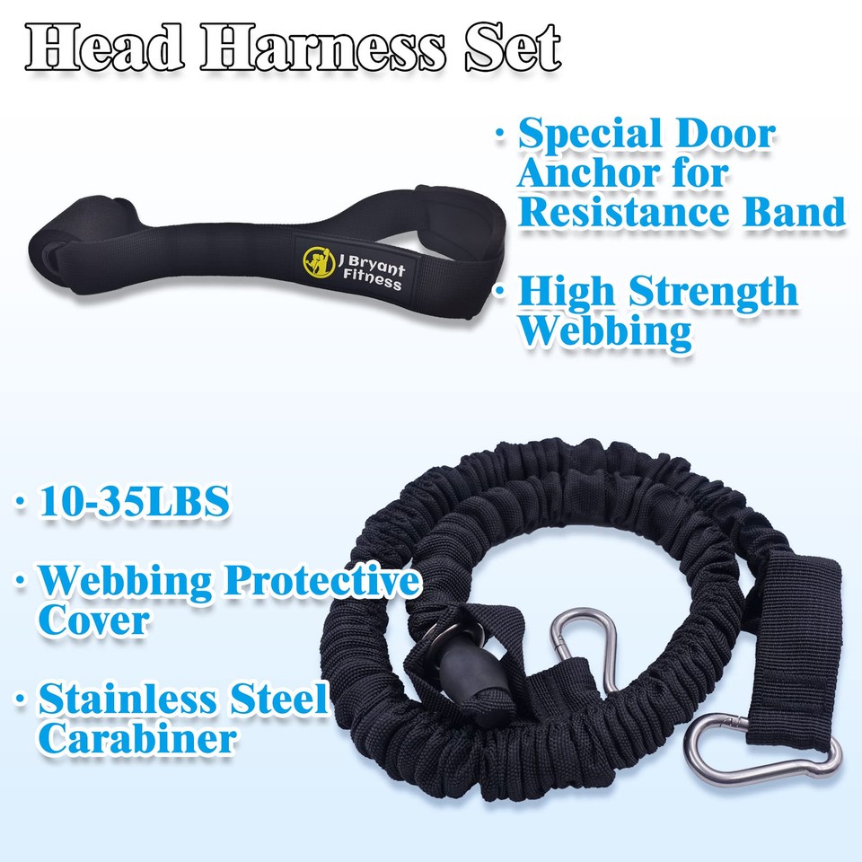 Neck Harness Head - Weight Lifting with Resistance Tube Bands - Door ...
