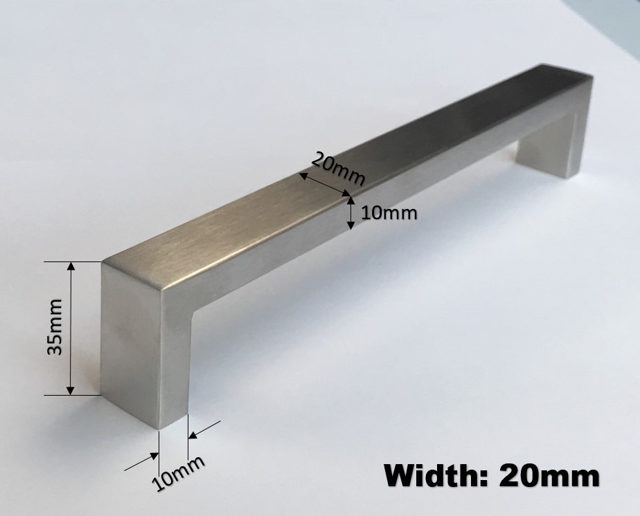 Stainless Steel Kitchen Cabinet Door Drawer Handles Handle Square 20mm ...