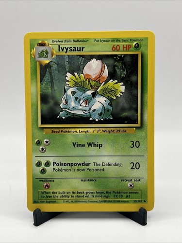 NM Near Mint - IVYSAUR - Base Set - 30/102 - Pokemon Card - Unlimited ...