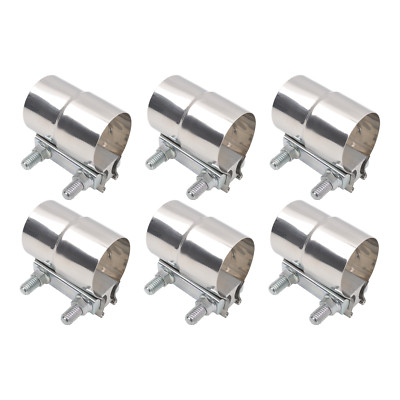 6Pcs 2" Stainless Exhaust Band Clamp Step Clamps for Catback Muffler ...