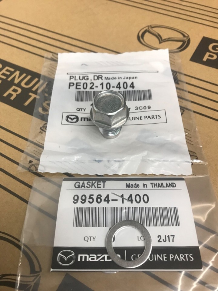 NEW OEM MAZDA Engine Oil Pan Drain Plug PE0210404 w/ Washer 995641400 ...