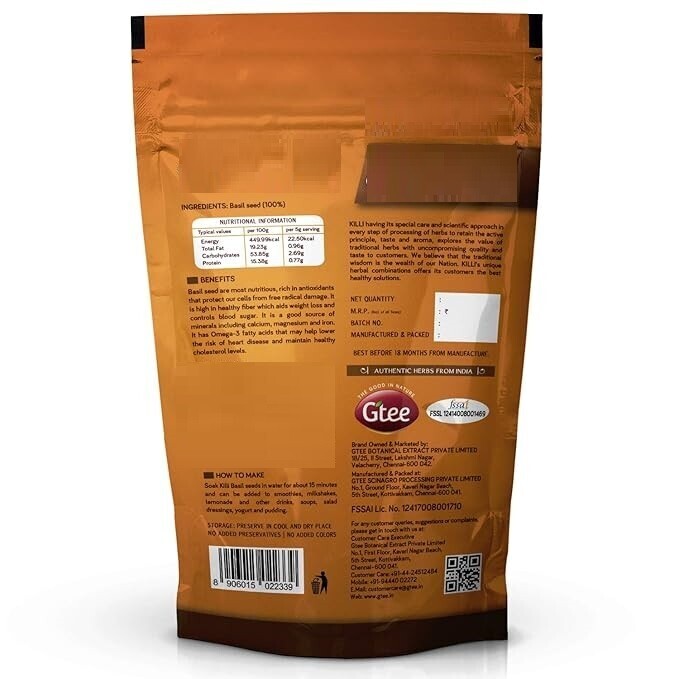 KILLI Basil | Thiruneetru Pachilai | Sabja Seed, 200g | eBay