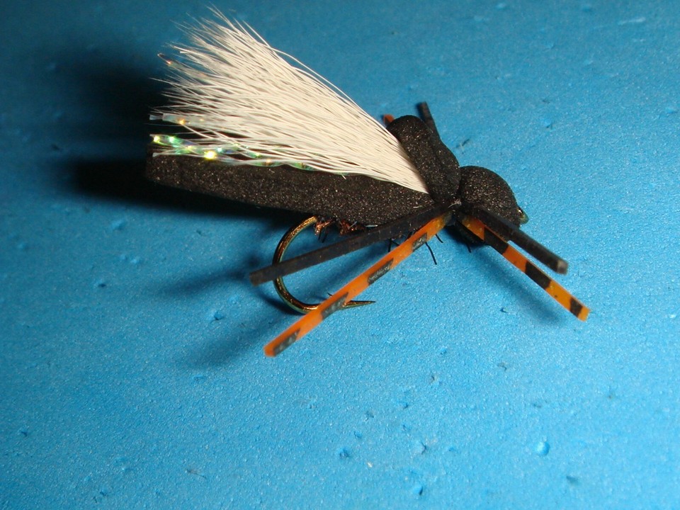FLY FISHING FLIES - Black Foam RIVER CICADA Flies size #8 (6 pcs.) | eBay
