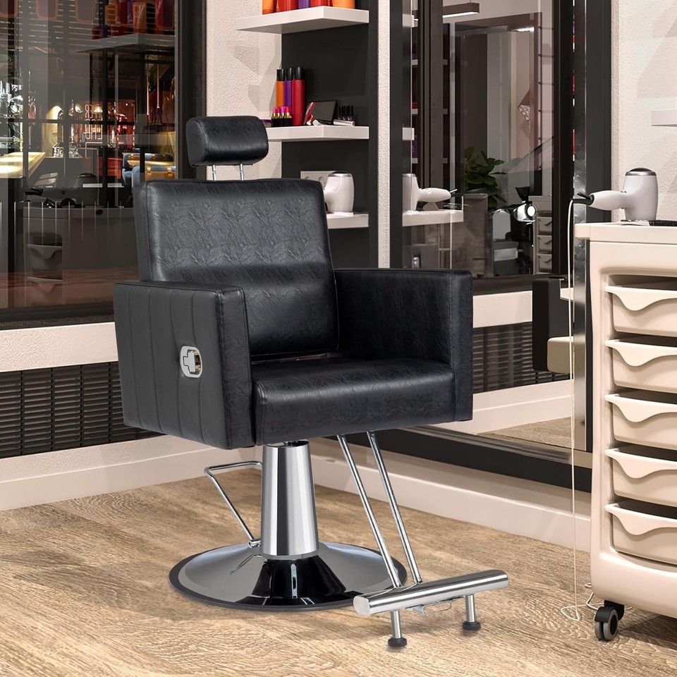 Barber Chair Hair Beauty Hydraulic Recline Salon Haircut Spa Shampoo ...