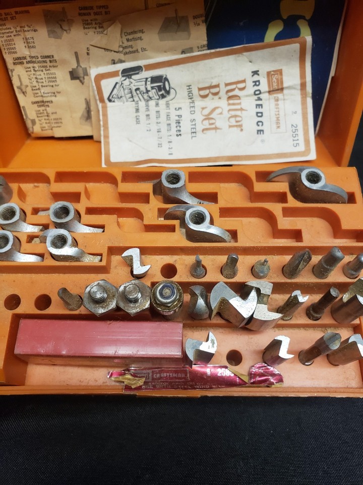 Read Craftsman Router Bit Sets Partial Orange Boxes 25425 25515 Tips ...