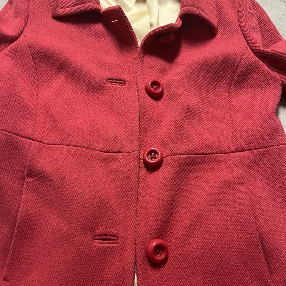 J. Crew Classic Lady Day Coat Red Pink Italian Double Cloth Wool Blend ...