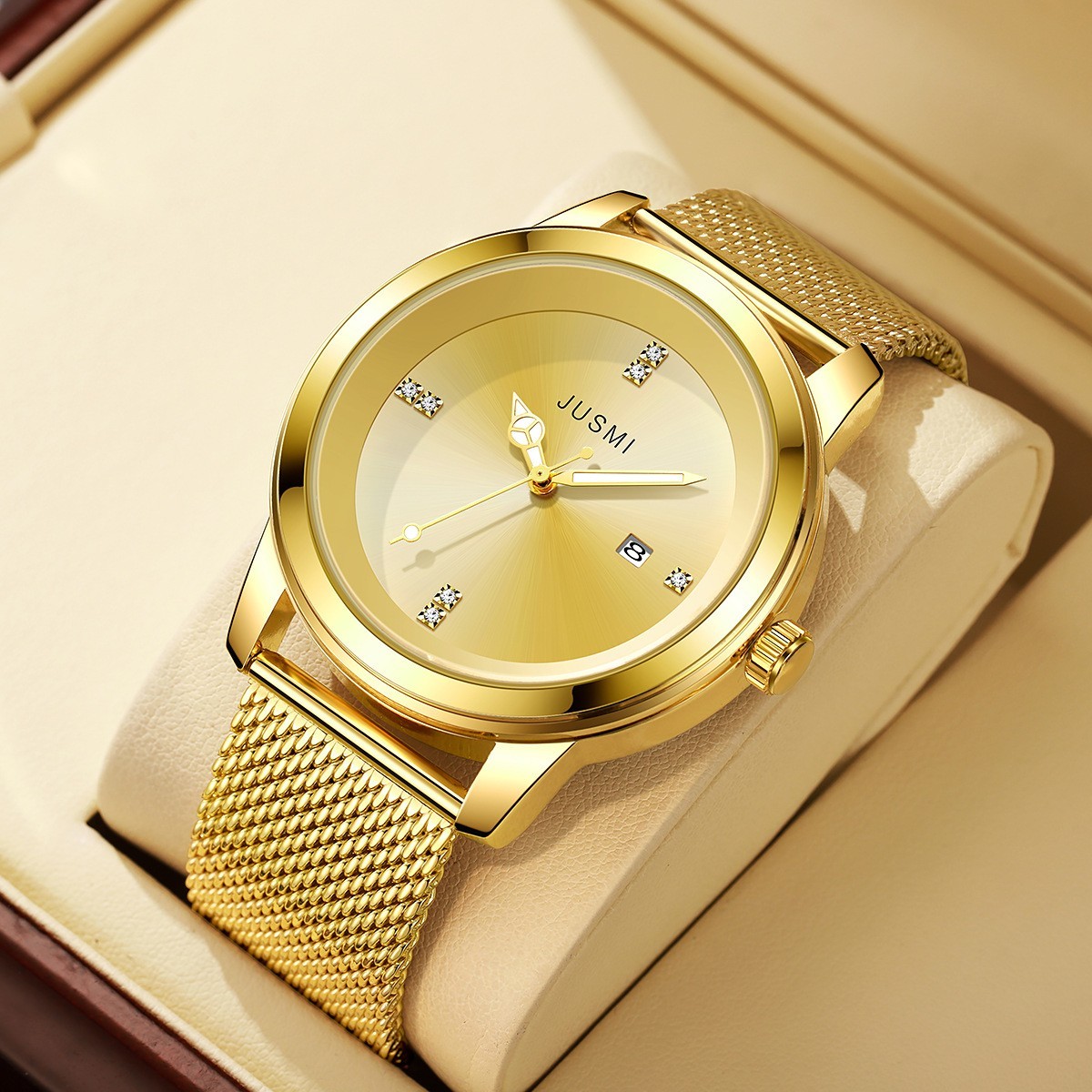 JUSMI Men's Watch Mesh Strap Luxury Fashionable Quartz | eBay