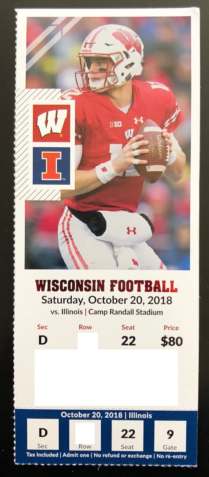 2018 Wisconsin Badgers Football Collectible Ticket Stub - Choose Any ...