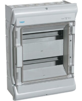 Hager WEATHERPROOF ENCLOSURE 302x418x151mm 1-Row 18-Modules Surface ...