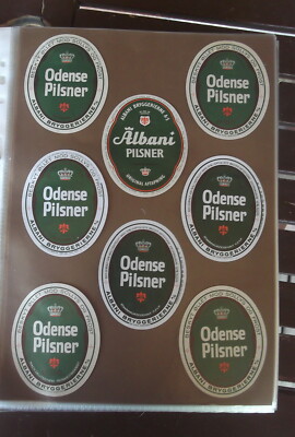 ALBANI BREWERY VINTAGE ODENSE PILSNER DANISH BEER LABELS X8 | eBay